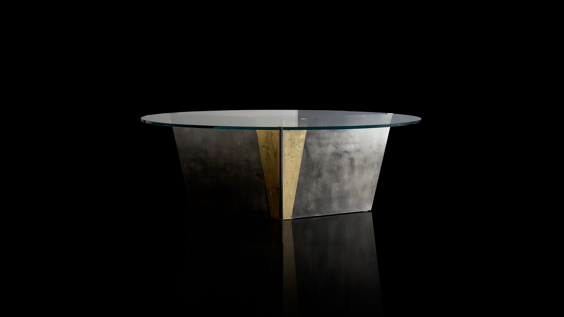 Glass Top Sand Cast Legs Round Table Gotham Evo | Henge